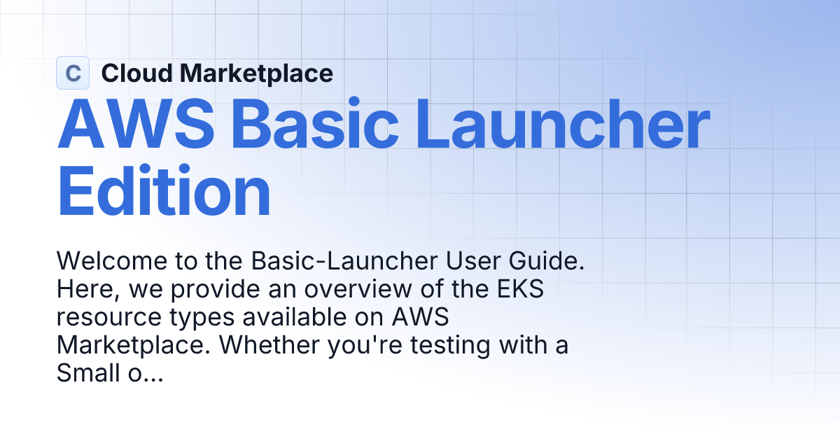 AWS Basic Launcher Edition | Cloud Marketplace