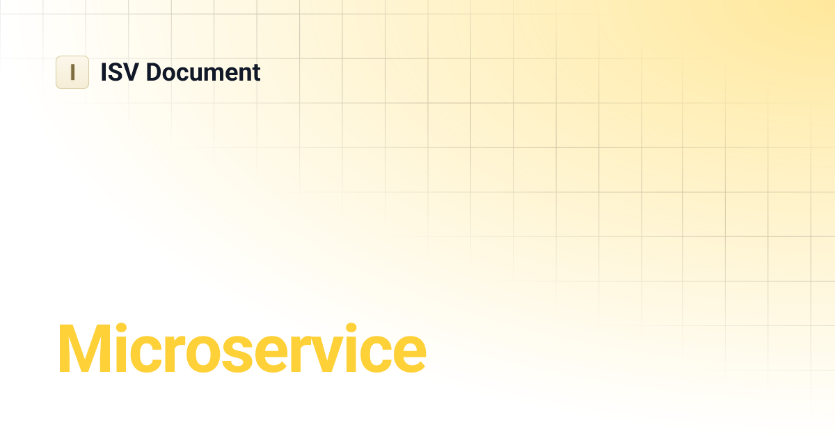 Microservice | ISV Document